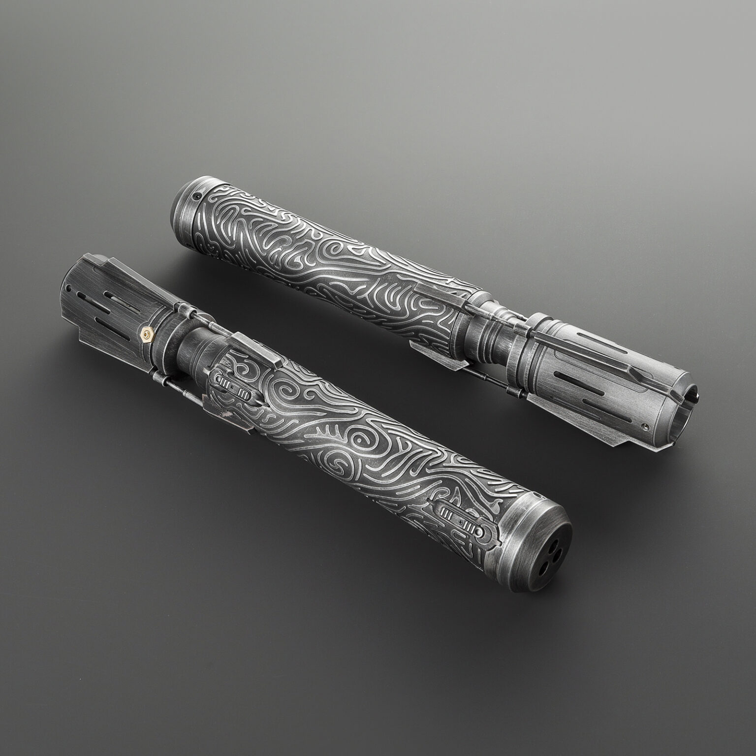 Satele Shan Weathered Double-Bladed Duelling Lightsaber - RGB-X